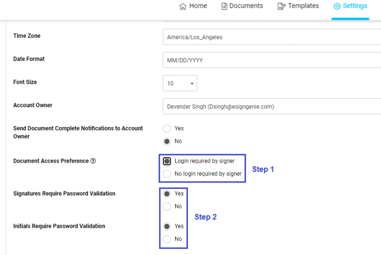 Enforced Identity Authentication Feature - eSign Genie